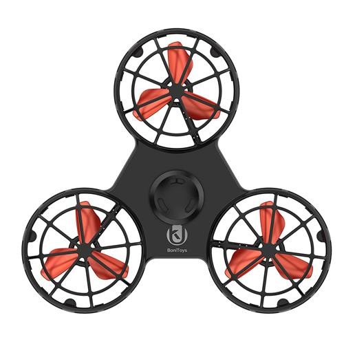BoniToys Tiny Toy Drone Flying Fidget Spinner Black