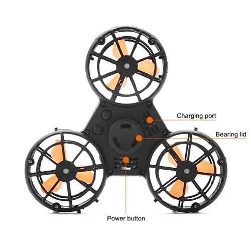 BoniToys Tiny Toy Drone Flying Fidget Spinner Black