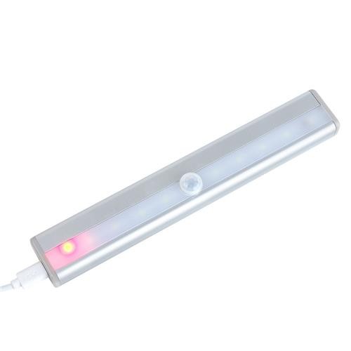 USB Rechargeable Infrared Induction LED Light Silver