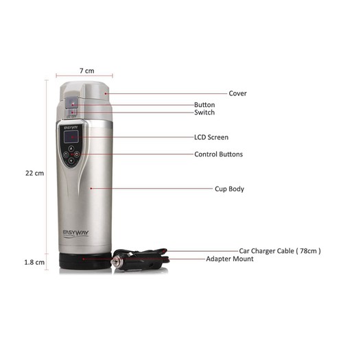 HLM-051 Car Electric Heating Thermos With LCD Temperature Display