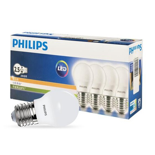 4PCS Philips LED Bulb 3.5W E27 Screw 3000K Yellow Light