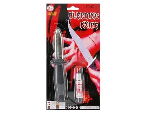 Plastic Joke Bleeding Knife Black