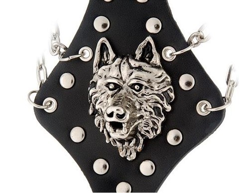 Punk Wolf Bracelet Cuff Black