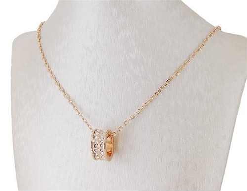 18K RGP Ring Design Necklace Gold