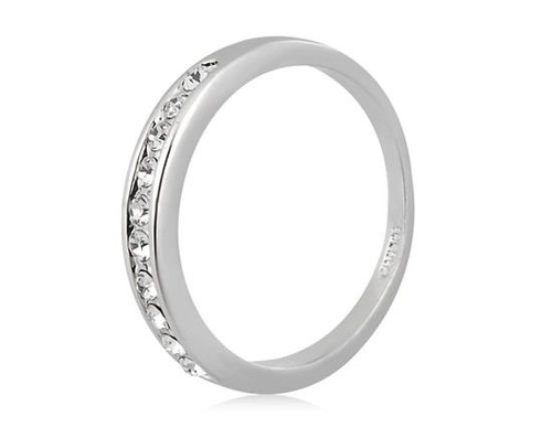 Crystal Accent Ring White Gold