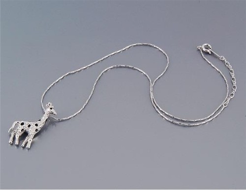 Giraffe Shape Pendant Design Necklace White Gold