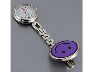 Cute Smiley Face Style Nurse Quartz Watch Purple
