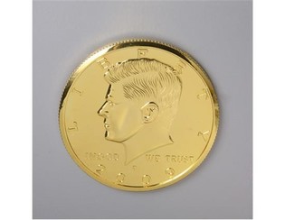 Magic Trick Jumbo Kennedy Coin Half Dollar Gold