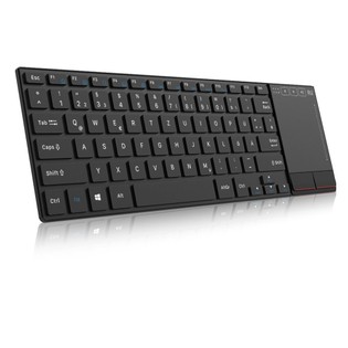 Rii K22 2.4G Wireless German Keyboard With Large Touchpad Black