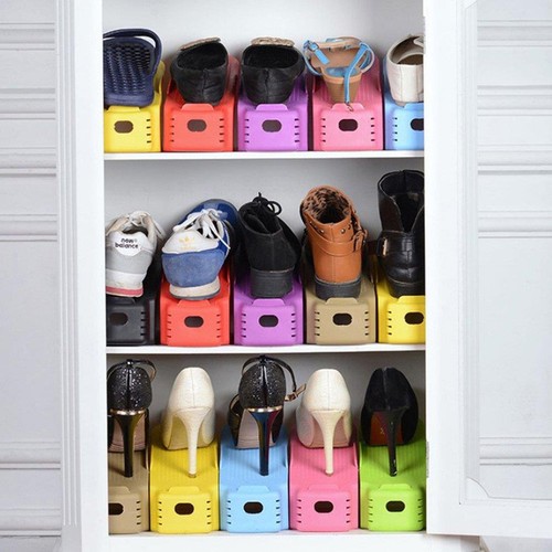 Modern Double Cleaning Storage Shoes Rack Blue