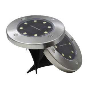 8 LED Solar Powered Ground Light Black