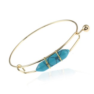 Natural Geometry Stone Shape Bracelet Blue