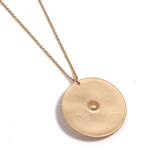 Round Pearl Shape Necklace for Women Pendant Gold