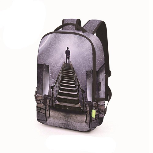 3D Printed Galaxy Stars Ladder Pattern Backpack Light Purple