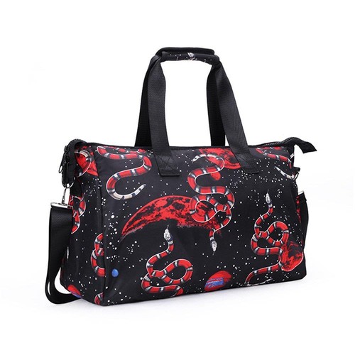 3D Printed Snake Pattern Handbag Black