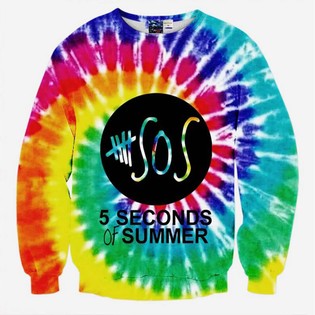 3D Digital Printed Letters SOS Pattern Cotton Crewneck Sweatshirt