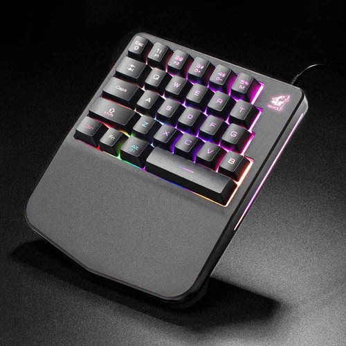 Free Wolf K11 Wired One-hand Membrane Gaming Keyboard Black