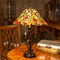 FUMAT Tiffany Style Red Maple Leaf Table Lamp