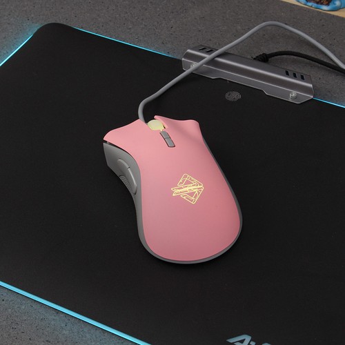 Ajazz AJ118 Wired Gaming Mouse 7 Keys 2400DPI Pink