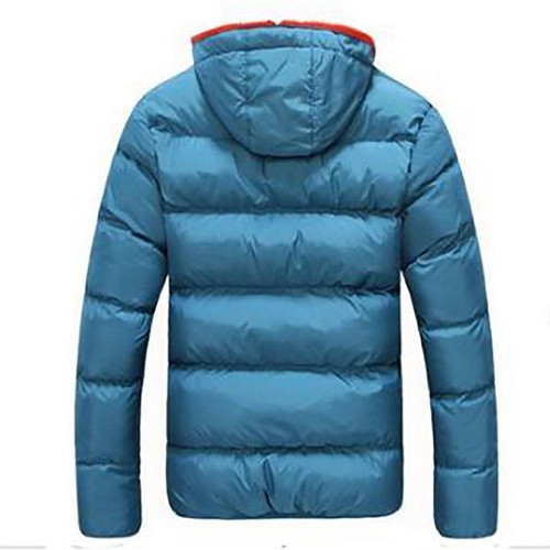 Agai-mccf Men Candy Color Hooded Down Jacket Size 2XL Blue Orange