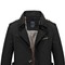 CA1306 Men Casual Windbreaker Trench Coat Size L Black