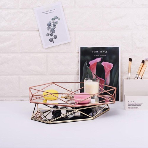 Nordic Style Glass Storage Tray Pink