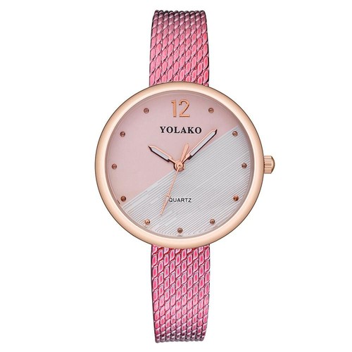 YOLAKO YK61 Women Mesh Belt Quartz Watch Pink