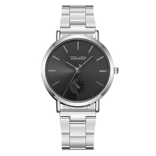 YOLAKO YK120 Casual Quartz Watch Silver Black
