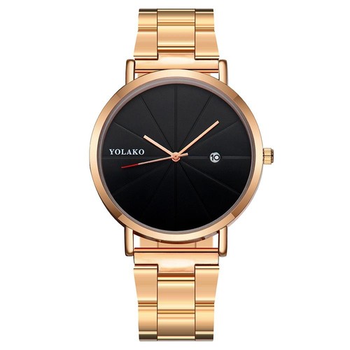 YOLAKO YK122 Casual Quartz Watch Black Rose Gold