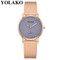 YOLAKO YK33 Women Quartz Watch Rose Gold light Blue