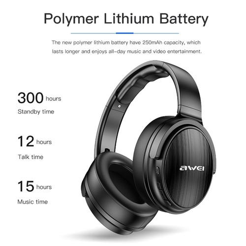 AWEI A780BL Foldable Bluetooth 5.0 Headphone Black