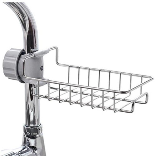 Kitchen Faucet Rack Storage Shelf Silver
