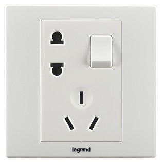 Legrand EN426 Universal Wall Socket with Switch White