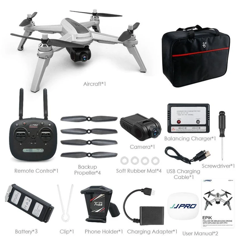 JJRC JJPRO X5 EPIK 5G WIFI 1080P FHD FPV RC Drone RTF Three Battery
