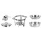 4pcs ZOKOP 5Qt Stainless Steel Round Buffet Stove Sliver
