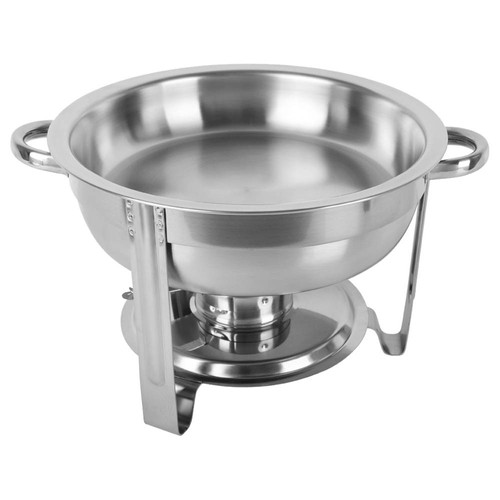 4pcs ZOKOP 5Qt Stainless Steel Round Buffet Stove Sliver