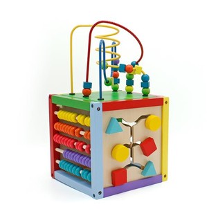 5in1 Wooden Learning Bead Maze Cube 8x8 Inch