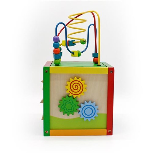 5in1 Wooden Learning Bead Maze Cube 8x8 Inch