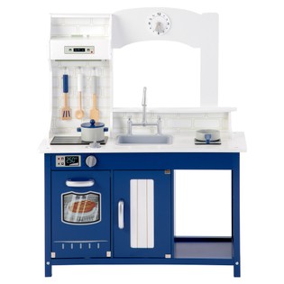 Wooden Pretend Play Kitchen Set Blue