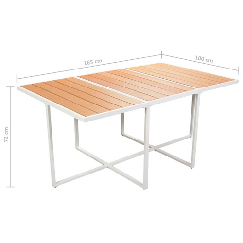 7 Piece Outdoor Dining Set with WPC Tabletop Aluminium