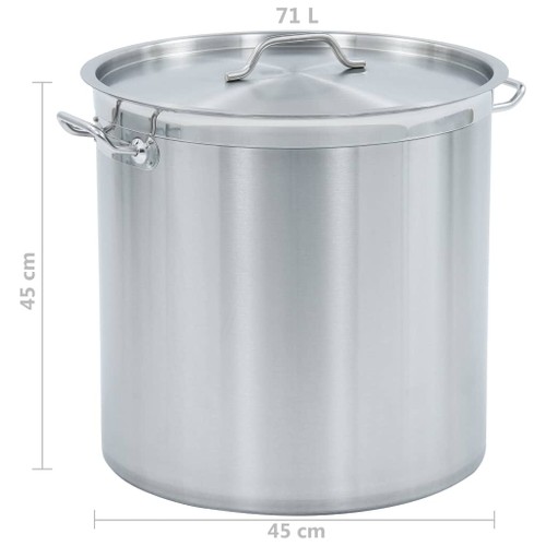 Stock Pot 71 L 45x45 cm Stainless Steel