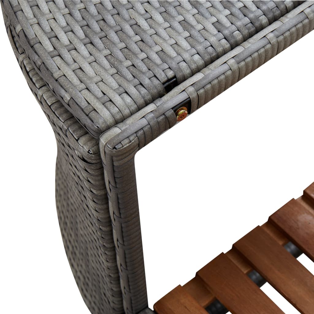 Square Spa Surround Grey 268 x 268 x 55 cm Poly Rattan