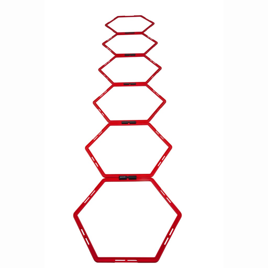 Pure2Improve Hexagon Agility Grid 6 pcs Red