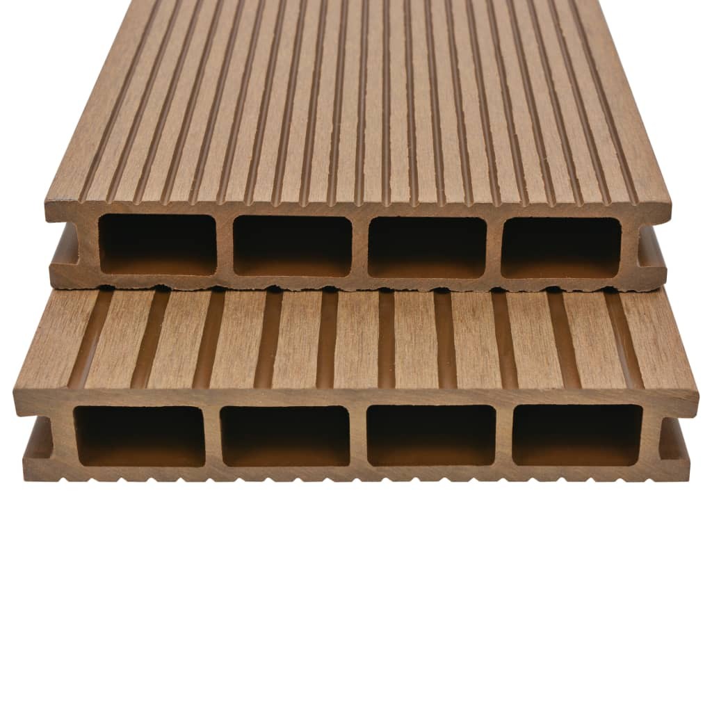 WPC Hollow Decking Boards with Accessories 15 m² 4 m Teak