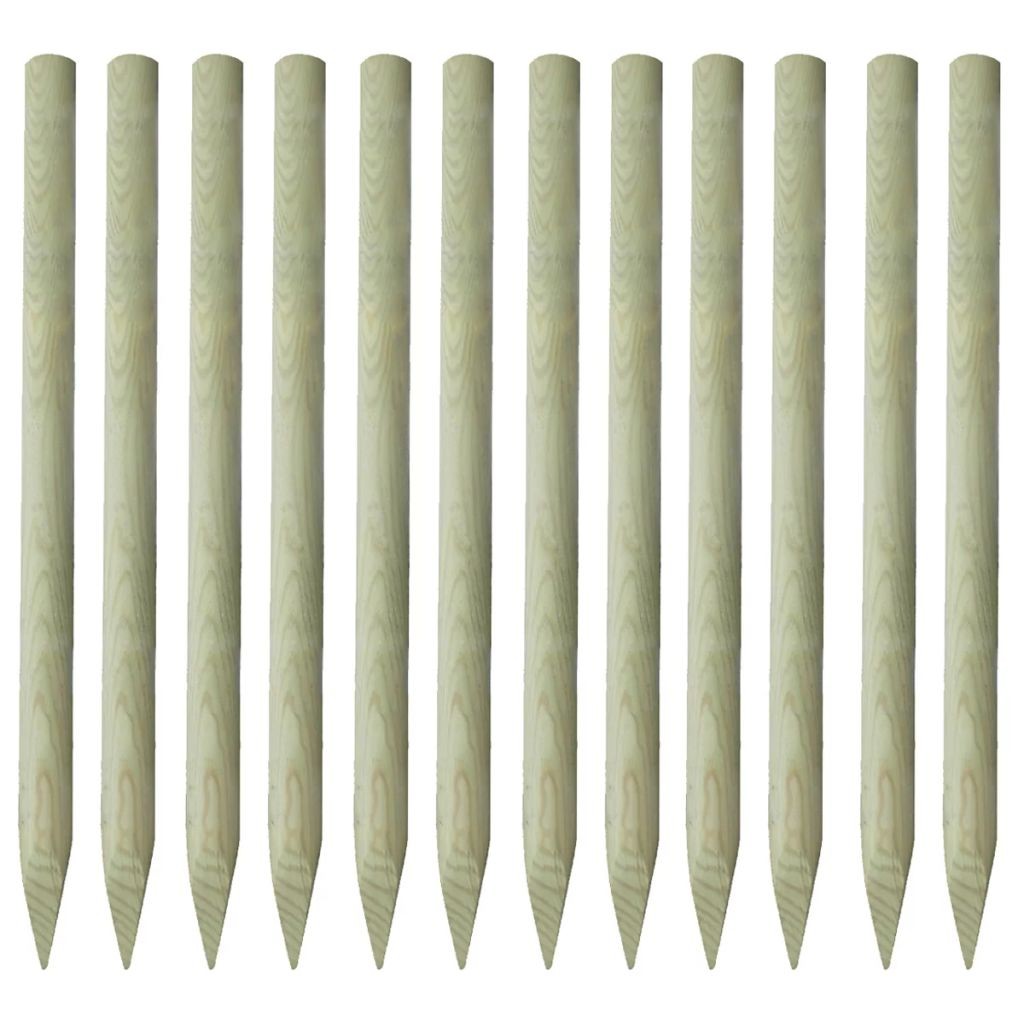 Pointed Fence Posts 12 pcs Impregnated Wood 150 cm