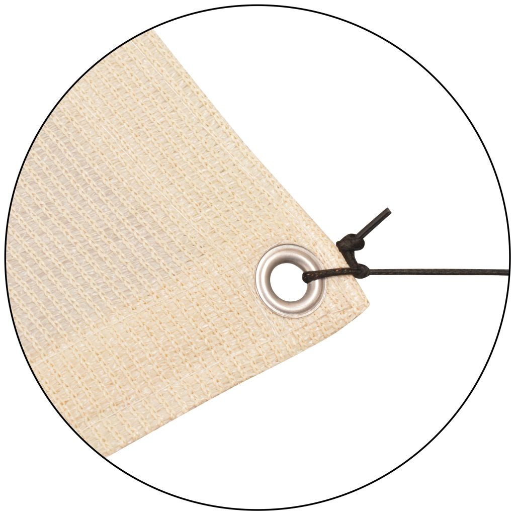 Sunshade Tarp with Poles HDPE Square 4x4 m Cream