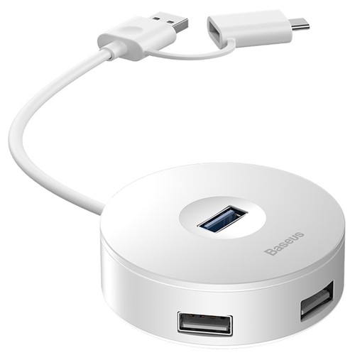 Baseus Round Box 4-in-1 Type-C HUB Adapter 12cm White