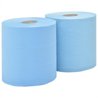2-Ply Industrial Paper Wiper 2 Rolls 20 cm Blue