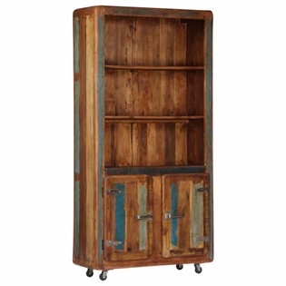 Highboard 90x35x183 cm Solid Reclaimed Wood