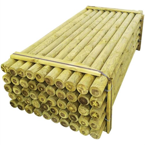Pointed Fence Posts 50 pcs Impregnated Wood 10x240 cm